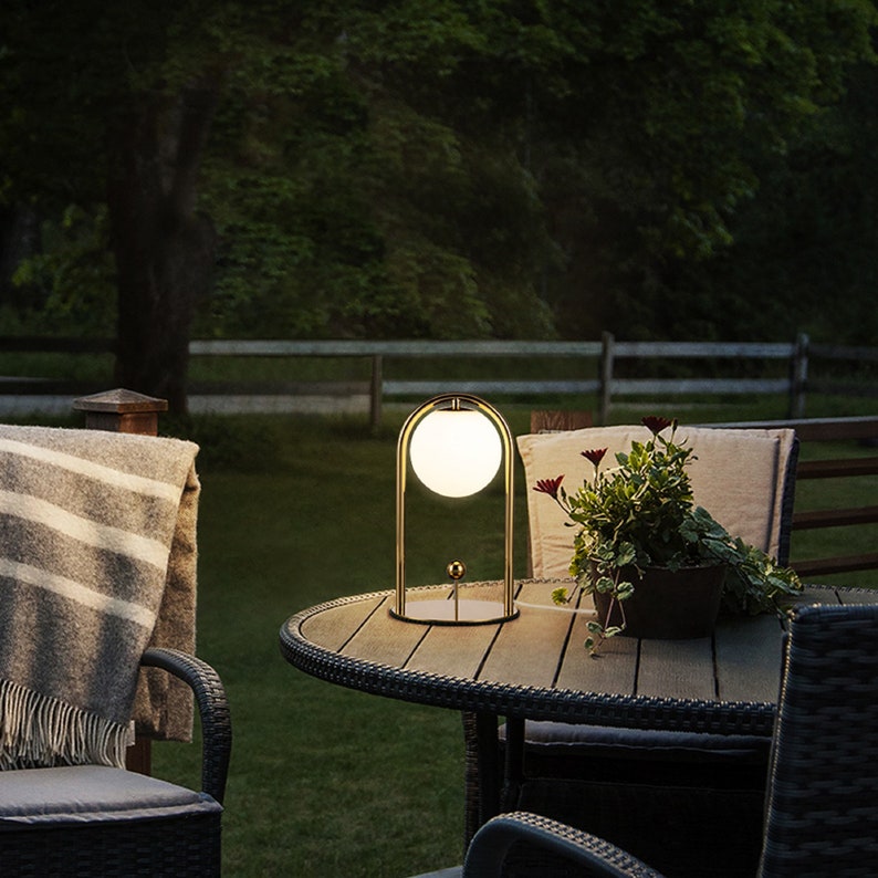 Glass Globe Table Lamp, 4-level LED Touch Dimmable Table Night Light ...