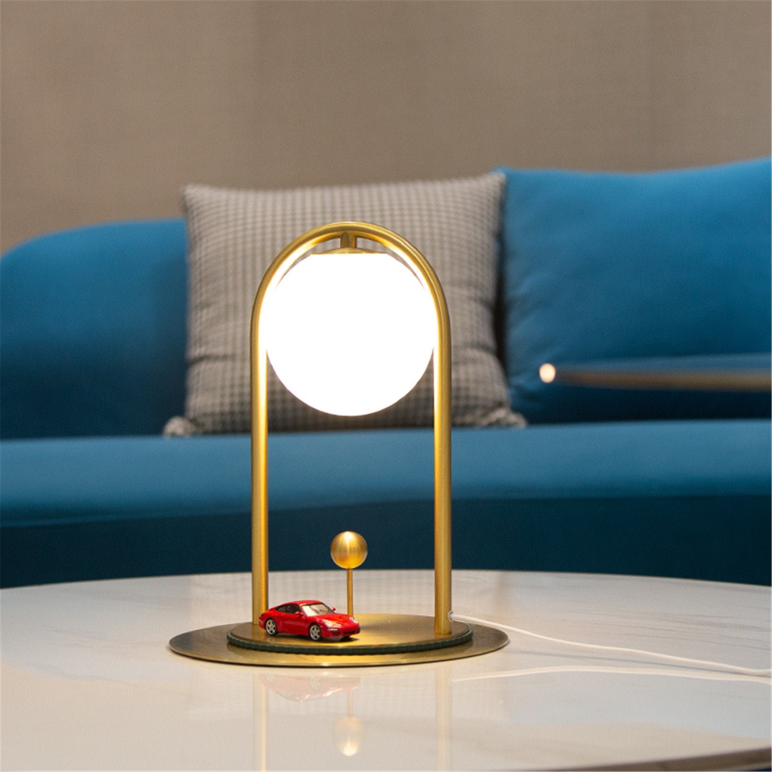 Glass Globe Table Lamp, 4-level LED Touch Dimmable Table Night Light ...