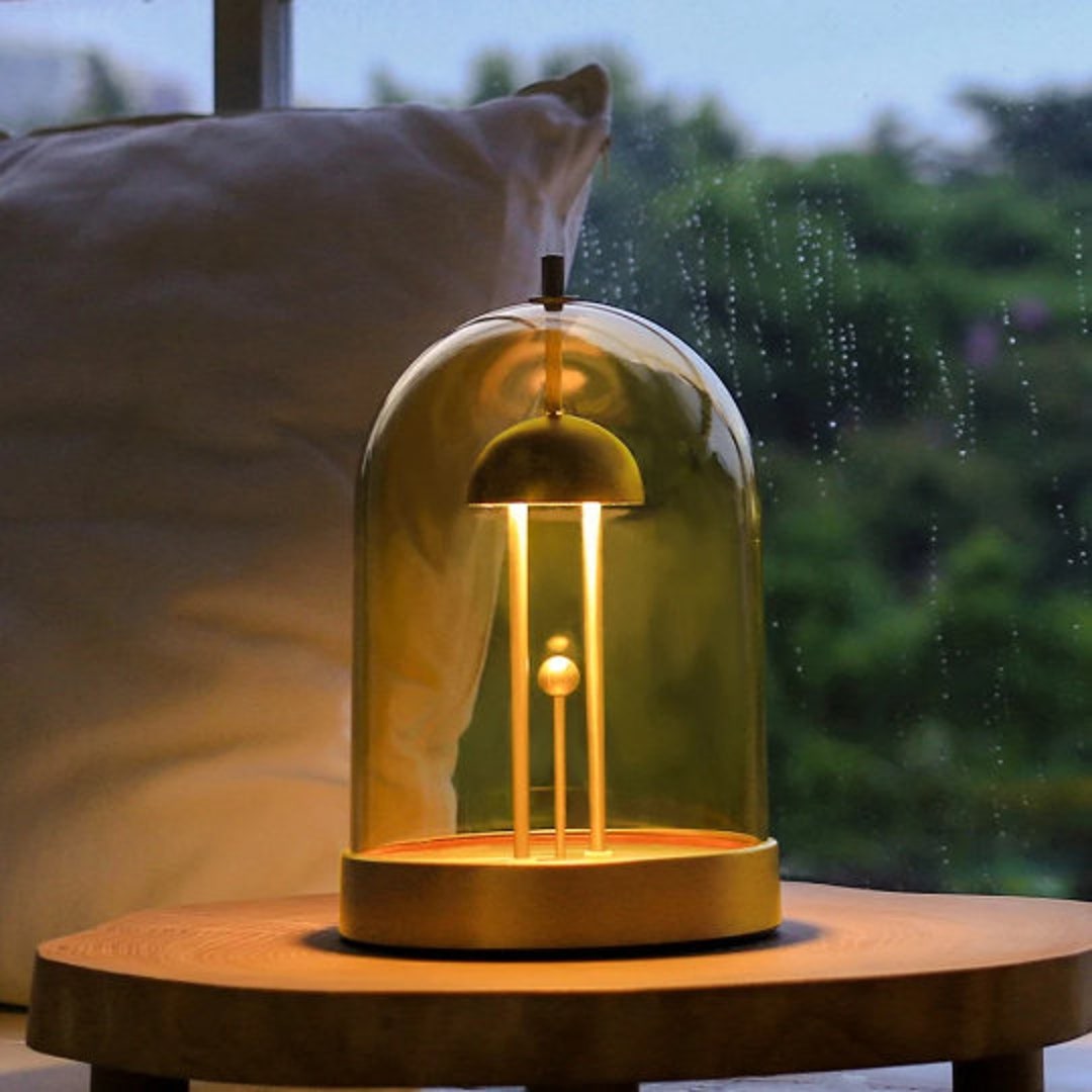 Tubicen Amber Removable Shade DIY Gift Lamp, Rechargeable Table Lamp ...