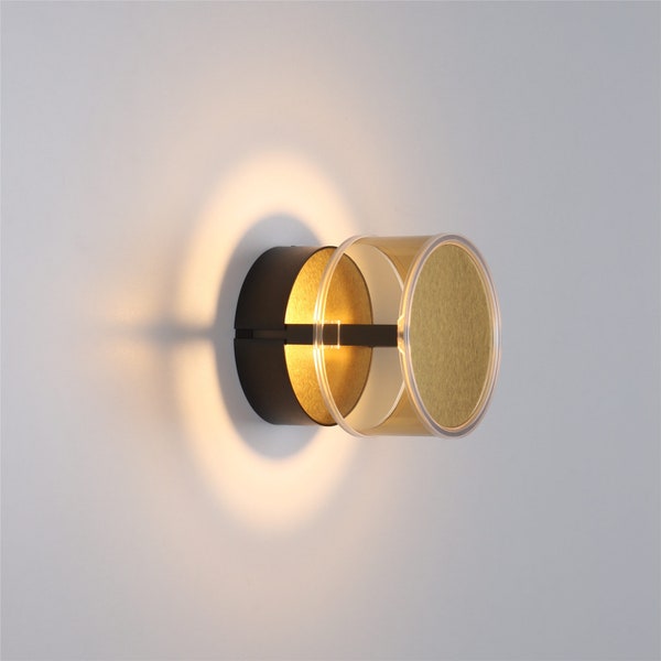 Round Wood Wall Sconce - Etsy