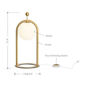 Tubicen Mid Century Modern Table Lamp, Glass Globe Desk Lamp, Bedroom ...