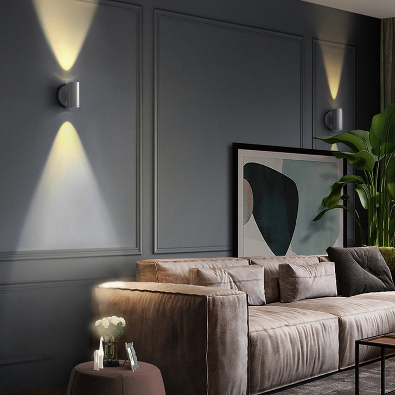 Modern LED Wall Sconce Light up Down,7w Bright Indoor Wall Lamp ...