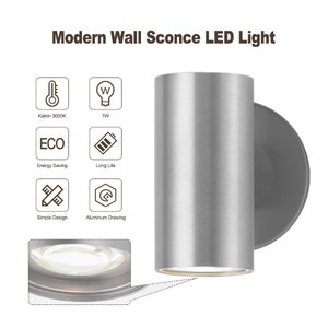 Modern LED Wall Sconce Light up Down,7w Bright Indoor Wall Lamp ...