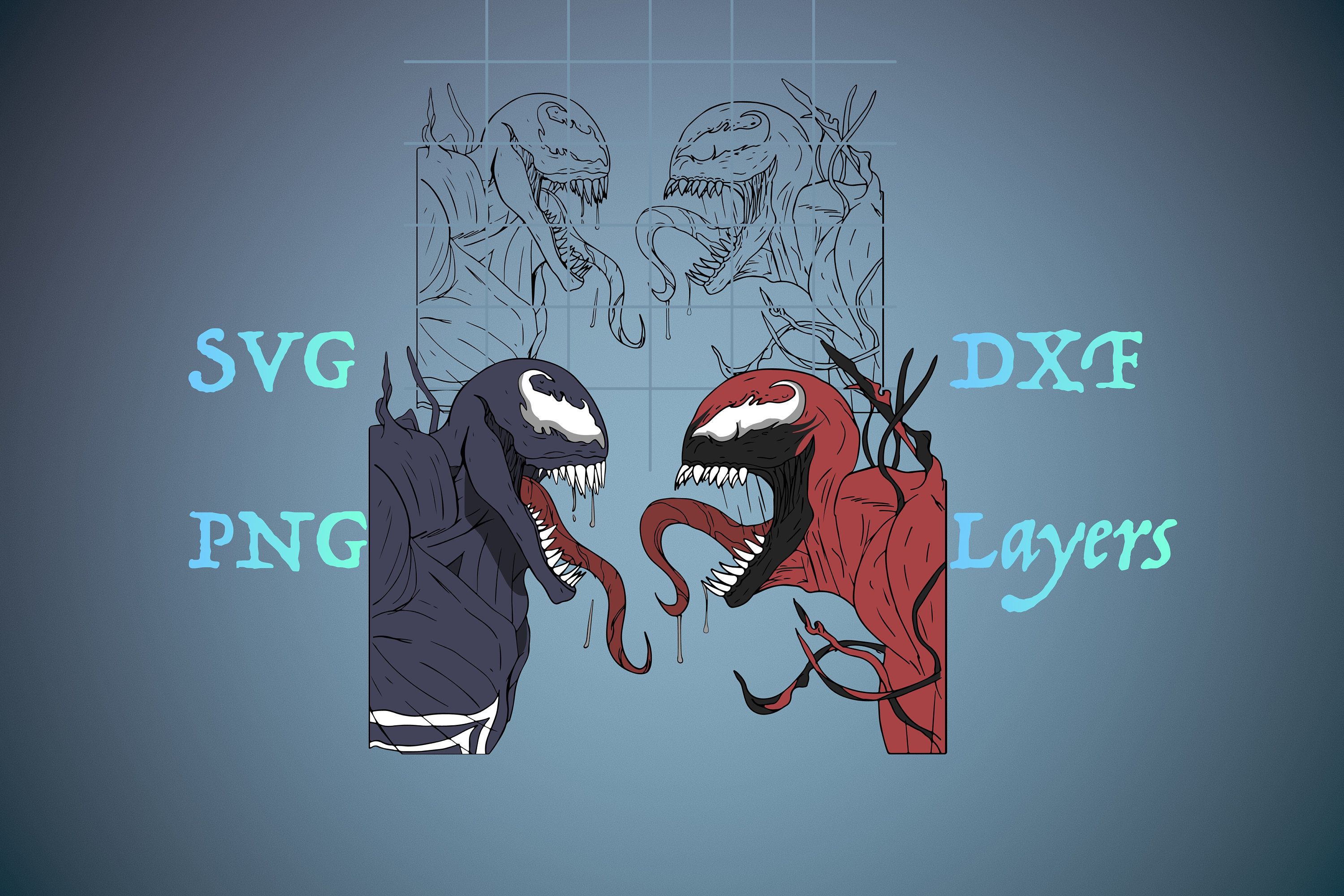 Venom Venom svg Carnage Carnage svg Venom vs Carnage | Etsy
