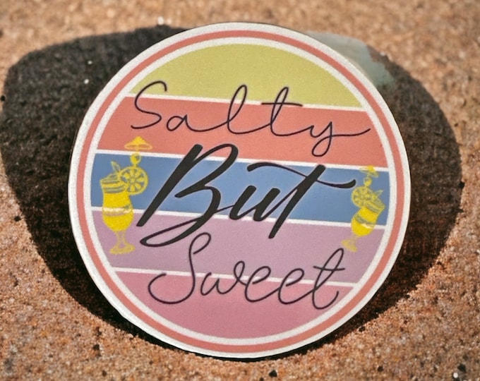 Ocean Sunset Sticker, Beach Sticker Pack, Make Waves Decal, Retro ...