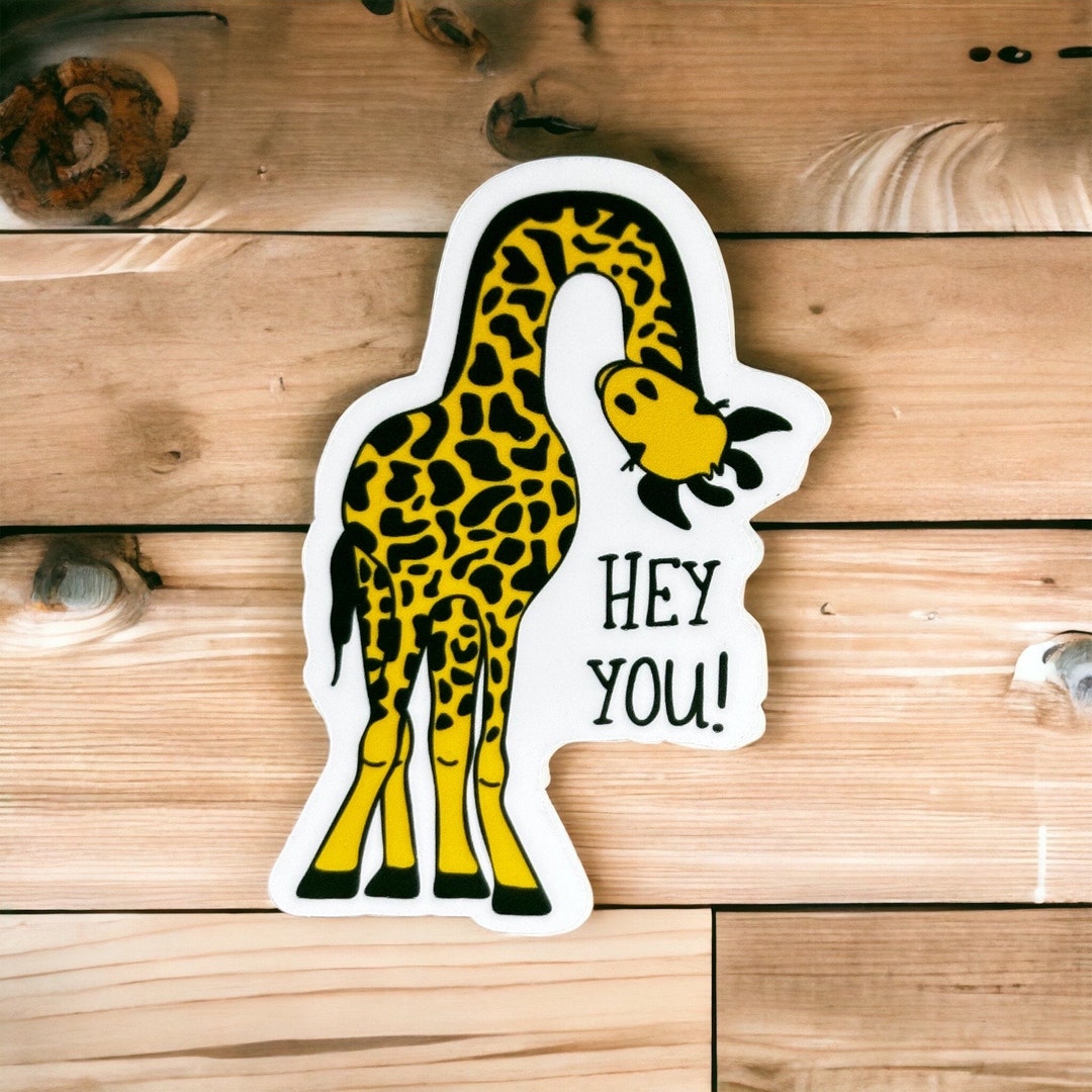 Funny Giraffe Sticker, "hey You!", Animal Lover Gift - Etsy