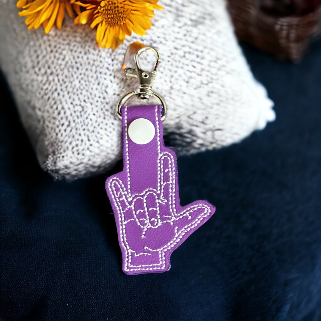 ASL I Love You Keychain, I Love You Keychain, American Sign Language ...