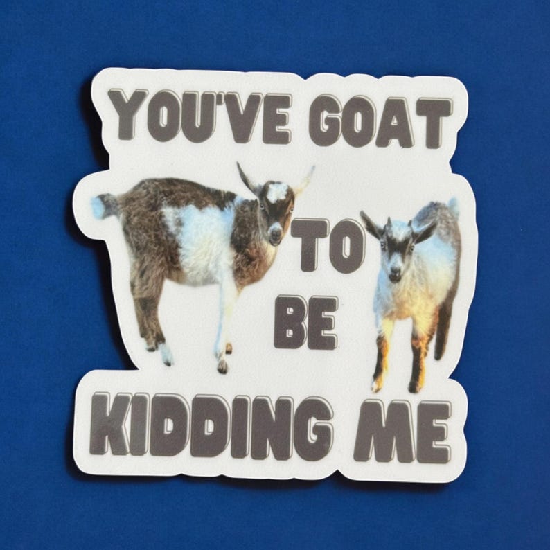 Goat Sticker Funny, You've Goat to Be Kidding Me, Pun Gifts, Farm ...