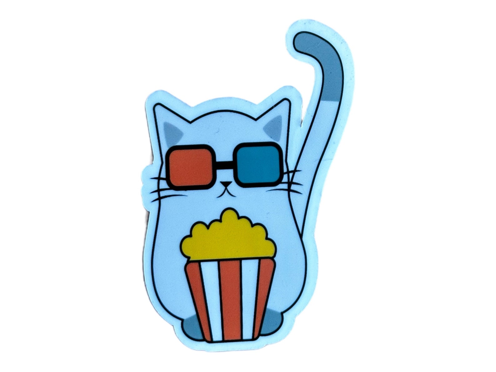 Movie Watching Cat Stickers for Water Bottle, Easter Basket Filler for ...
