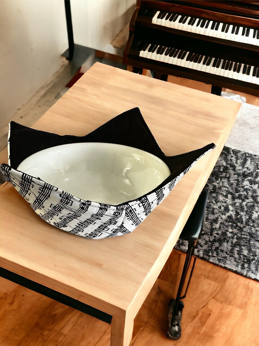 Music Notes Reversible Bowl Cozy, Music Gifts for Women, Bowl Cozies ...
