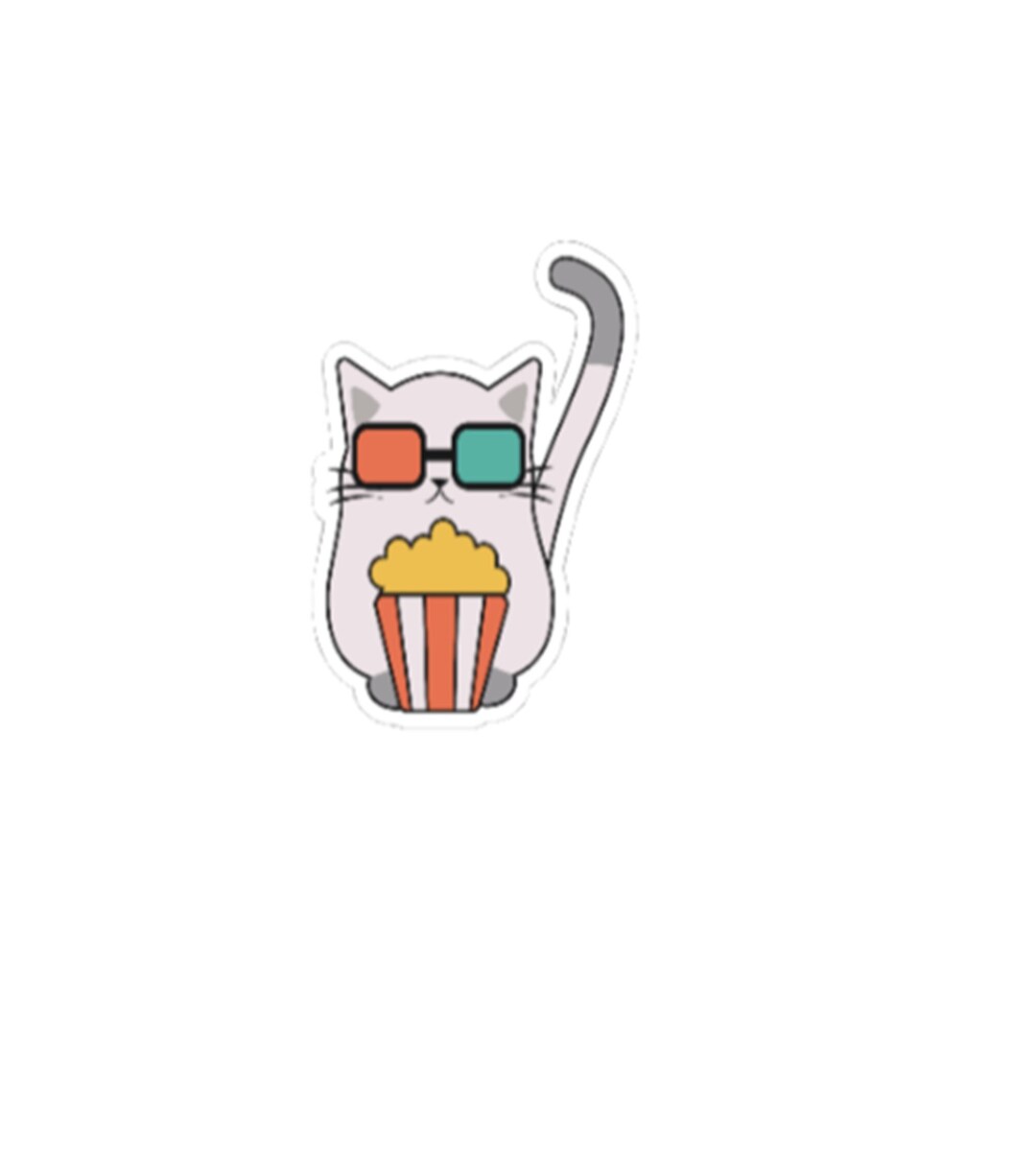 Movie Watching Cat Stickers for Water Bottle, Easter Basket Filler for ...