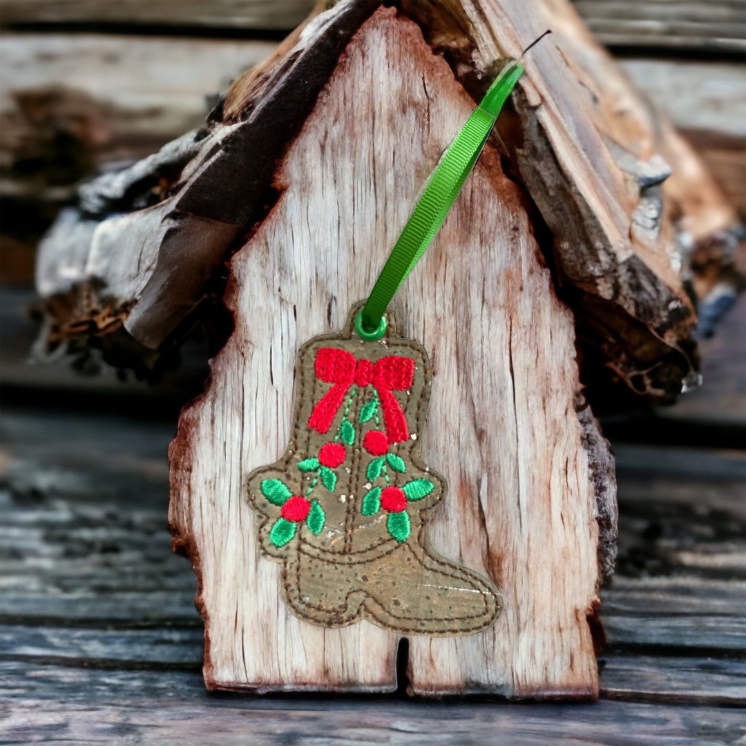 Cowboy Boot Ornament Handmade, Country Girl Gifts, Cowgirl Christmas ...