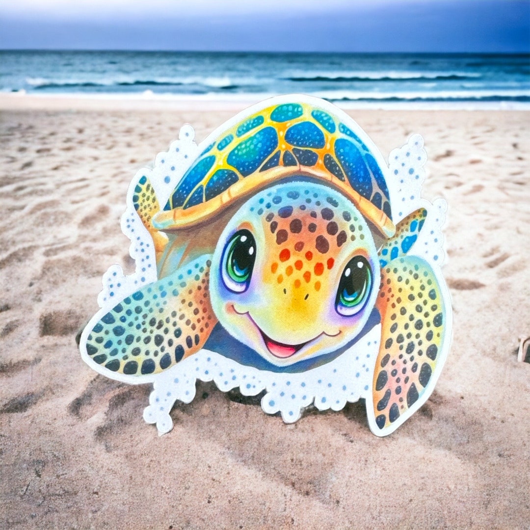 Speedy Turtle Sticker, Turtle Stickers, Turtle Gifts, Animal Sticker ...