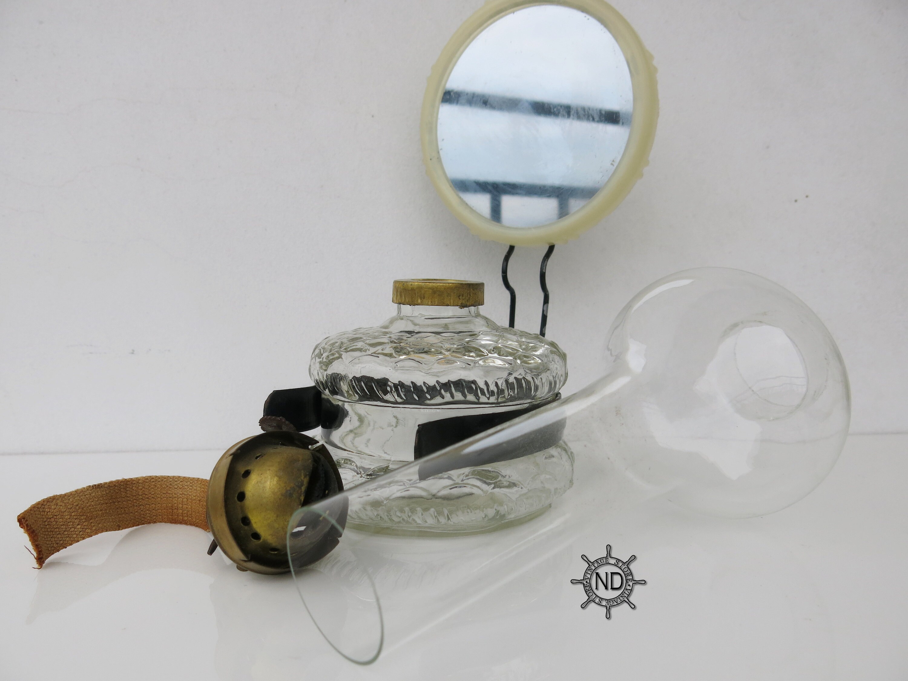 Vintage Oil Lamp With Mirror/petroleum Lamp/kerosine Lamp/brass Lamp - Etsy