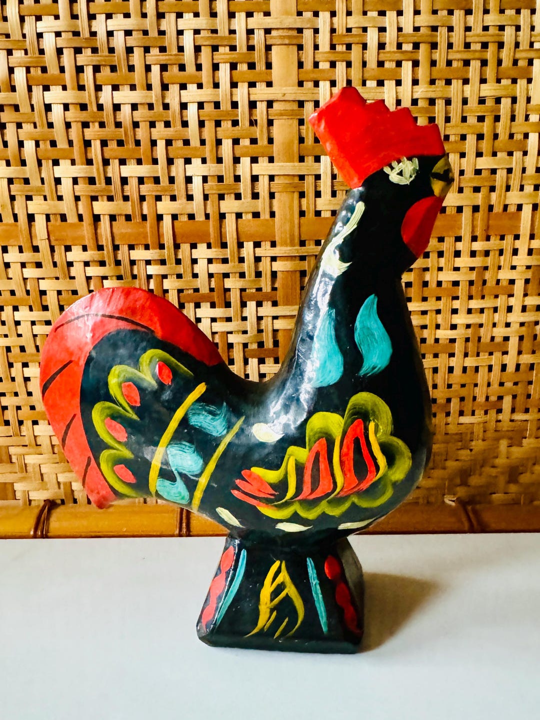 Swedish Dala Rooster by Nils Olsson, Carved Wood Handpainted Akta ...