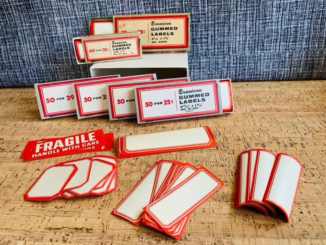 Choose Vintage Gummed Labels by Dennison Paper Labels With - Etsy