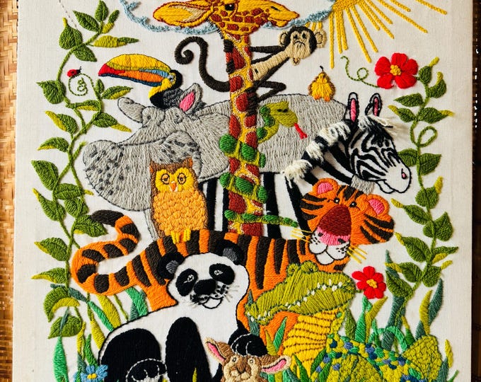 Vintage Crewel Animal Kingdom 1135 by Dimensions 1979 Woodland and ...