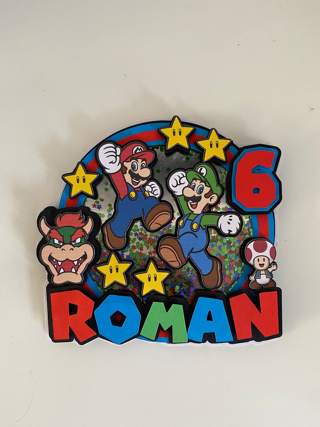 Mario Inspired Shaker Cake Topper - Etsy