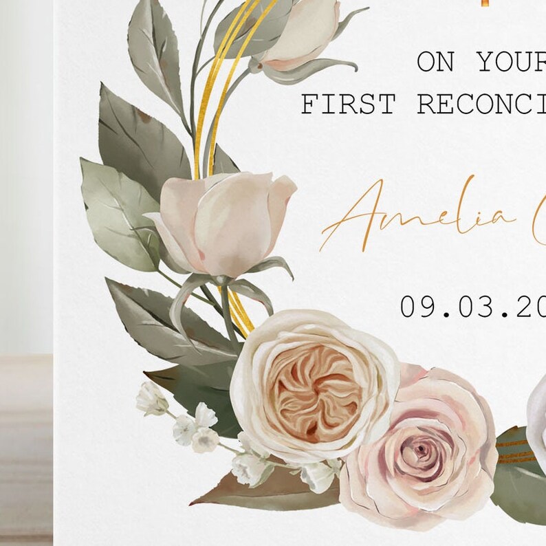 Personalised First Reconciliation Card First Confession Card - Etsy