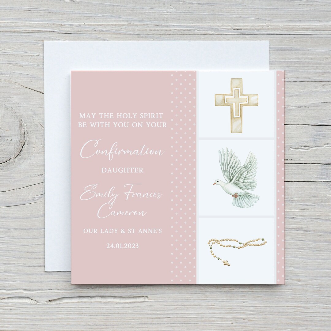 Personalised Confirmation Card for Boy or Girl, Handmade Confirmation ...