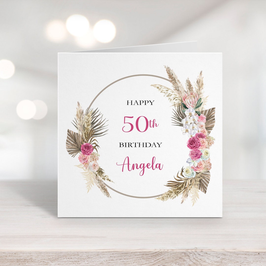 Personalised 50th Birthday Card for Daughter, Wife, Sister, Friend, Mum ...