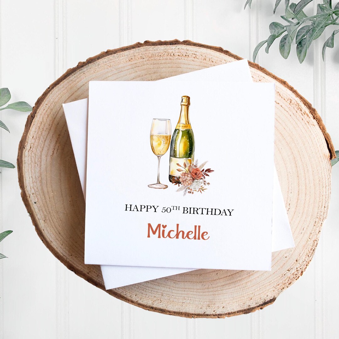 Personalised 50th Birthday Card for Daughter Wife Sister Friend Mum ...