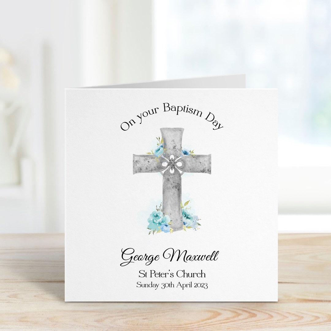 Personalised Baptism Card for Boy, Girl, Son, Grandson, Nephew, Godson ...