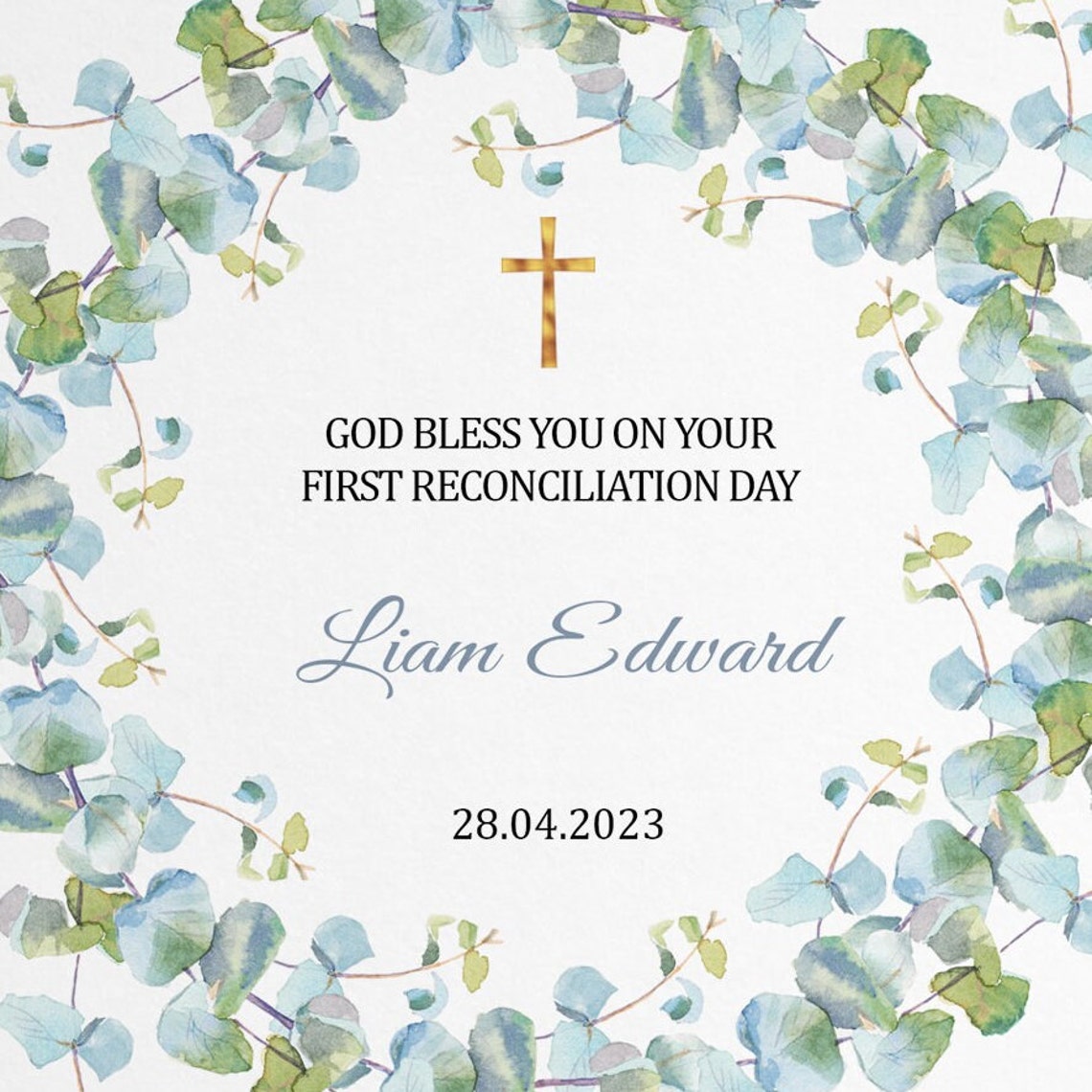 Personalised First Reconciliation Card for Boy, Girl, Son, Daughter ...
