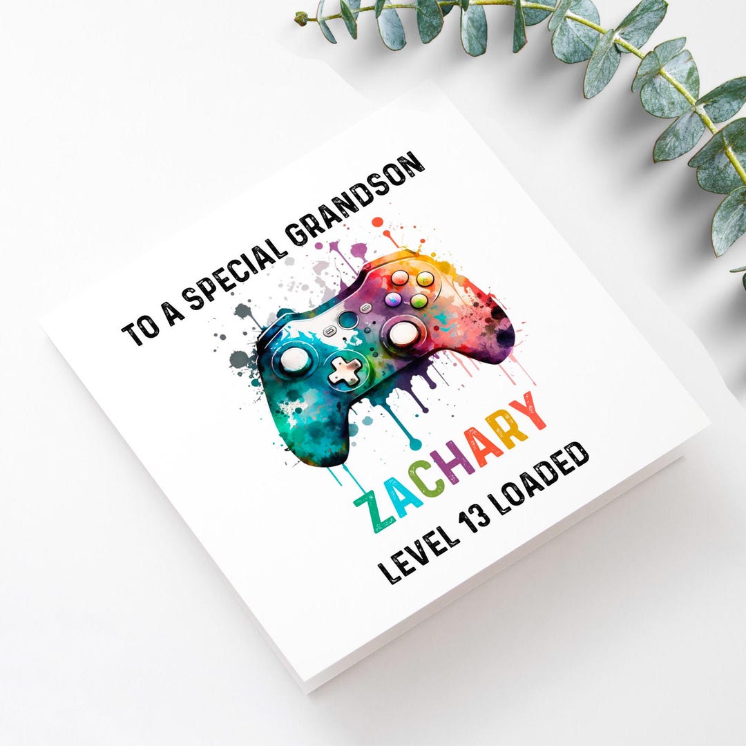 Gamer Birthday Card for Teenage Boy, Gaming Birthday Card Personalised ...