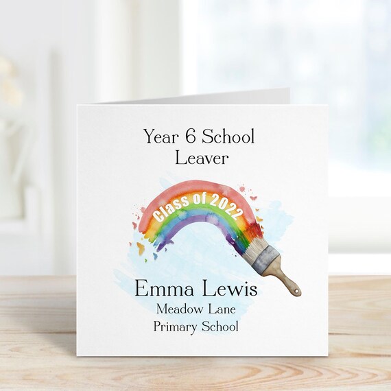 Personalised Year 6 Graduation Card Primary School Graduation - Etsy