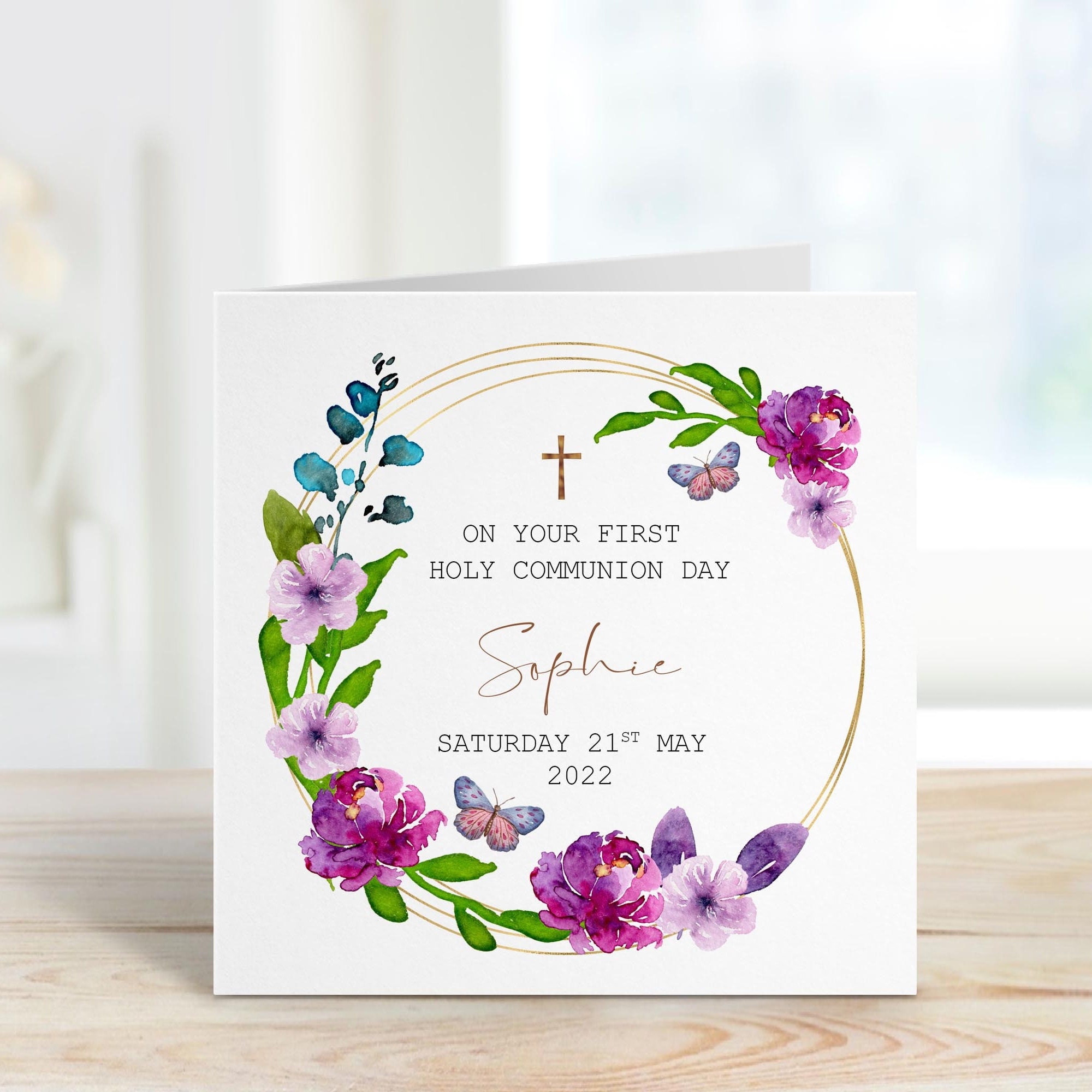 Personalised First Communion Card Holy Communion Card for - Etsy