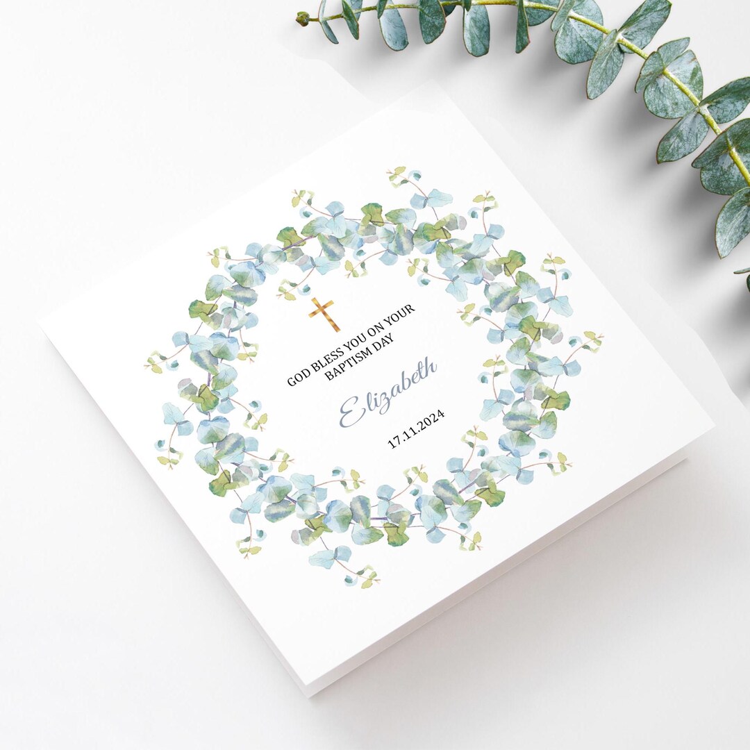 Personalised Baptism Card for Boy, Girl, Son, Daughter, Grandson ...