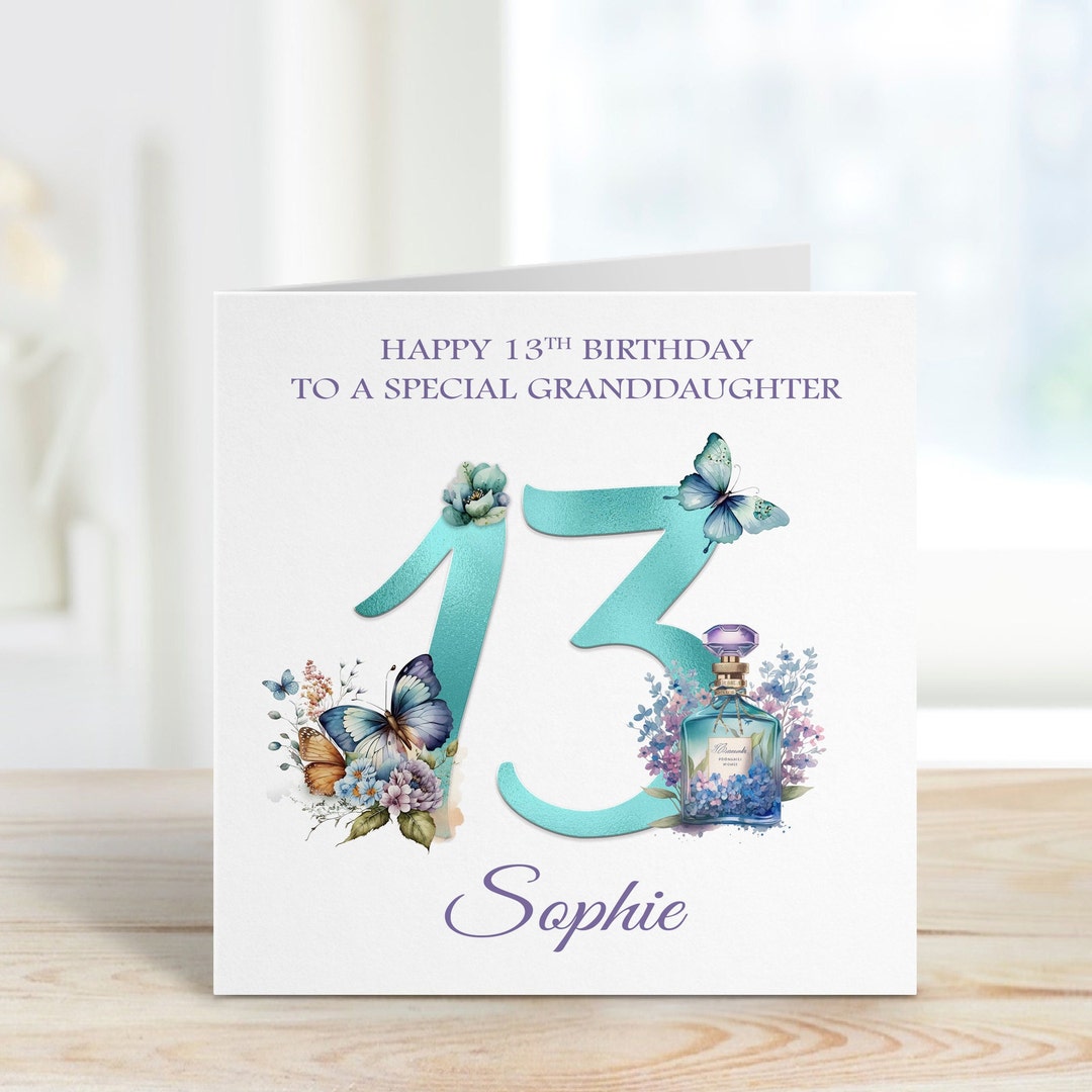Personalised 13th Birthday Card for Daughter, Sister, Friend, Niece ...
