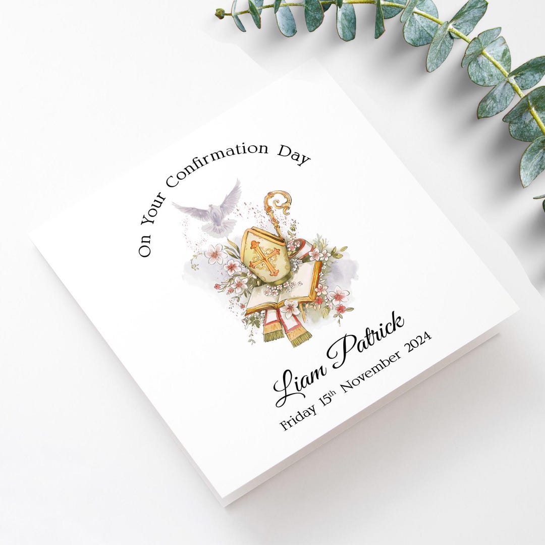 Personalised Confirmation Card, Handmade Confirmation Card Boy Girl ...