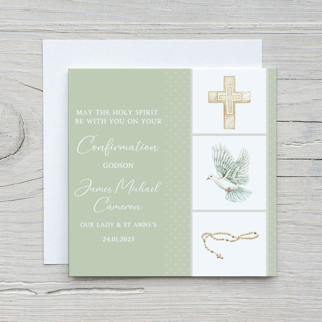 Personalised Confirmation Card for Boy or Girl, Handmade Confirmation ...
