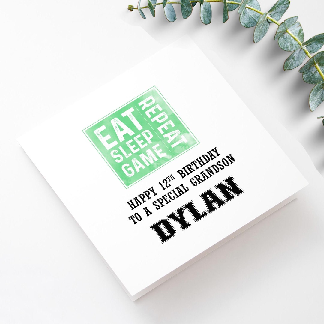 Gamer Birthday Card for Teenage Boy, Gaming Birthday Card Personalised ...