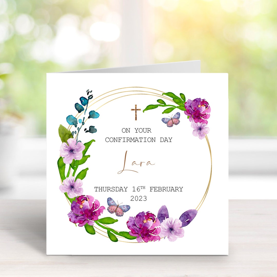 Personalised Confirmation Card Confirmation Card for Girl - Etsy