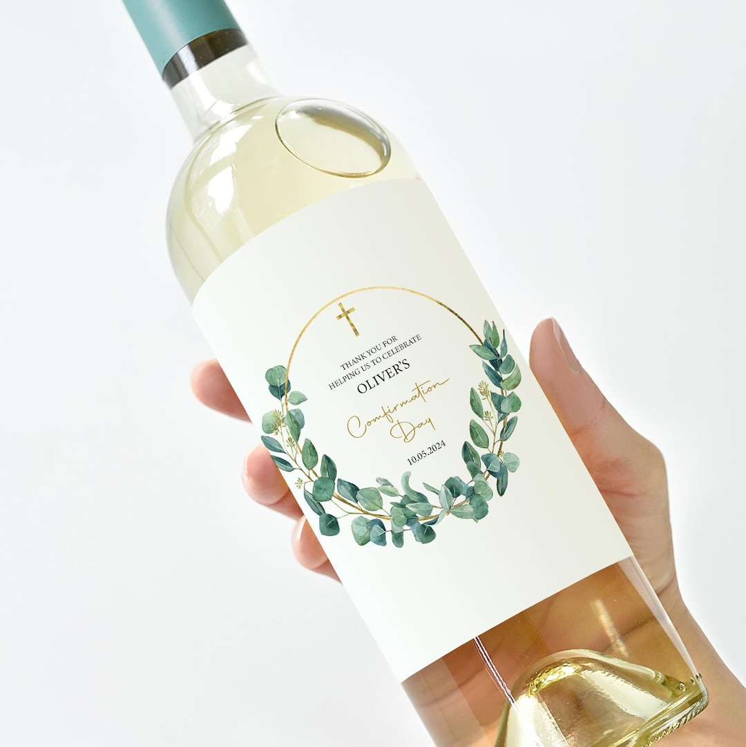 Confirmation Wine Bottle Label for Confirmation Party Favour ...