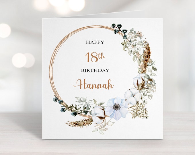 18th Birthday Card Birthday Card for Her Greetings Card Birthday Card ...