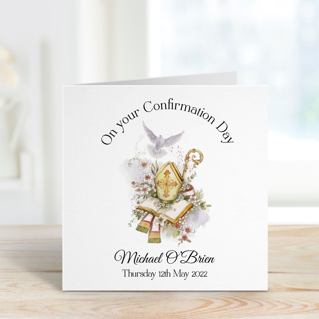 Personalised Confirmation Card, Handmade Confirmation Card Boy Girl ...
