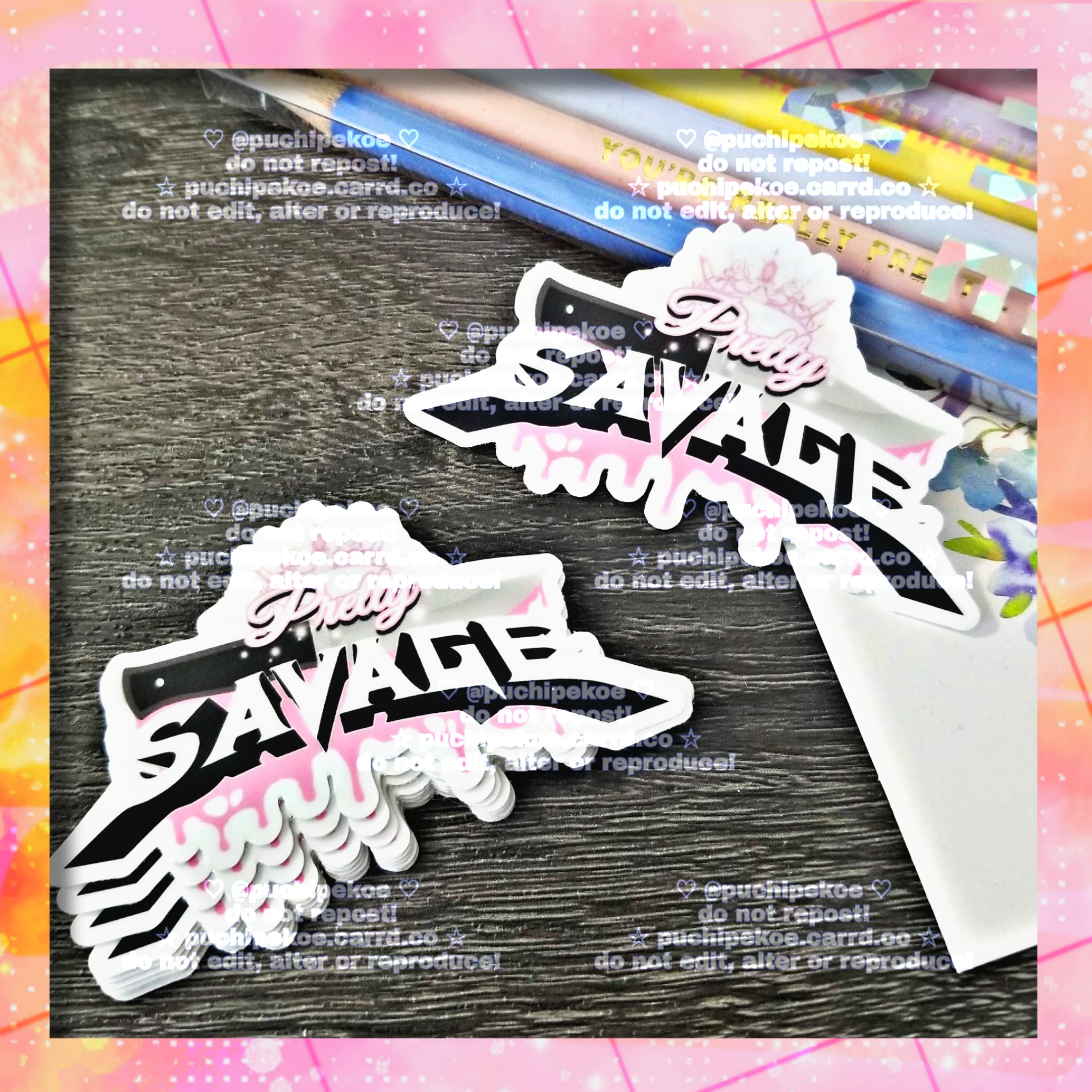 Blackpink Pretty Savage Vinyl Sticker Set 3 Stickers - Etsy UK