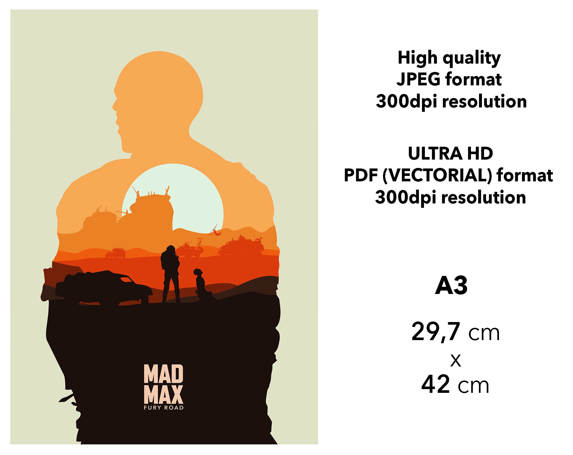 Mad Max Poster A3 HIGH RESOLUTION Fury Road Vector Alternative ...
