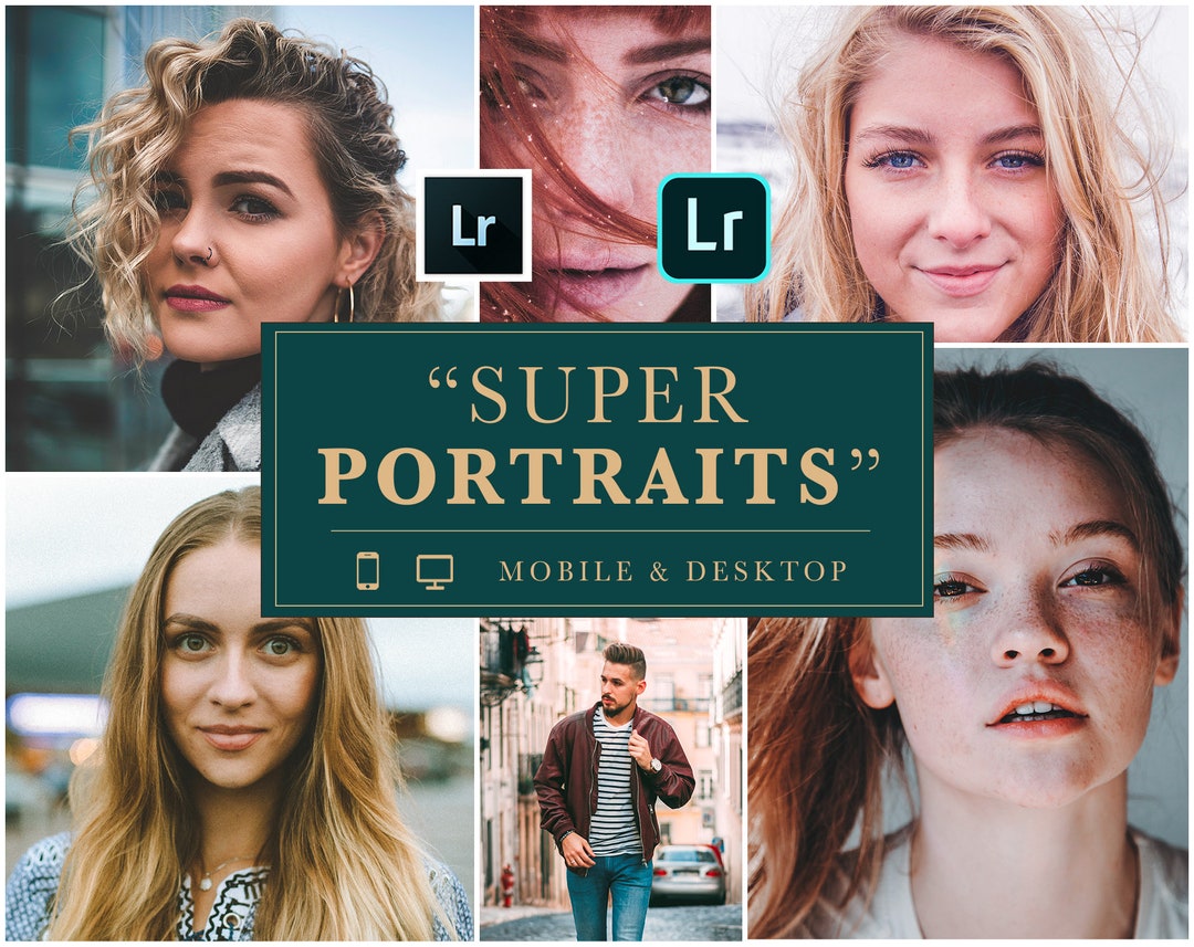 6 Portrait Mobile + Desktop Lightroom Blogger Presets Pack - Color Blue ...