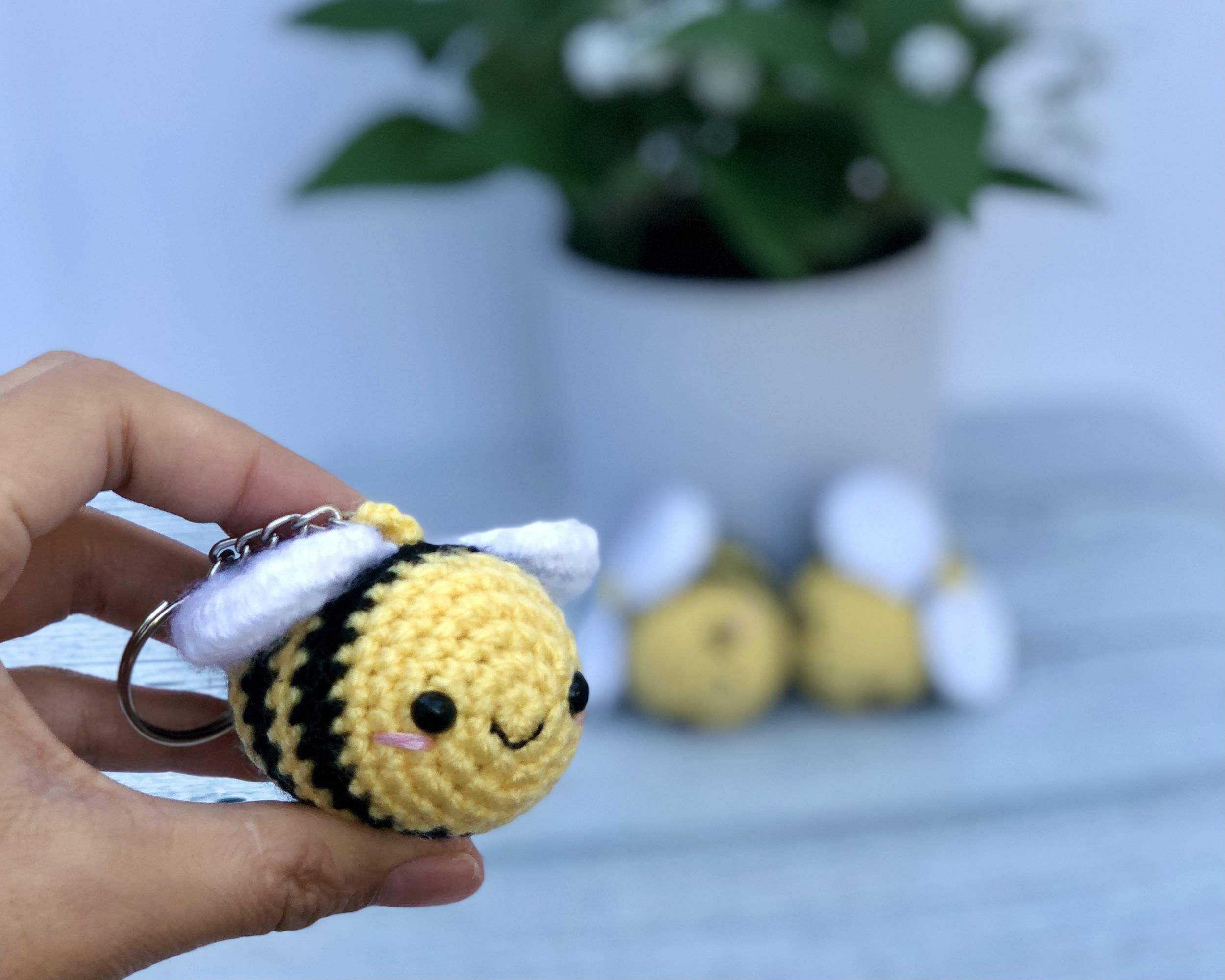 Crochet Bumble Bee Keychain | Etsy