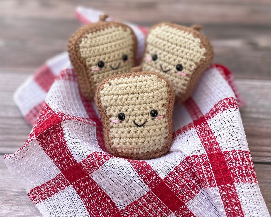 Crochet Bread Toast Keychain - Etsy