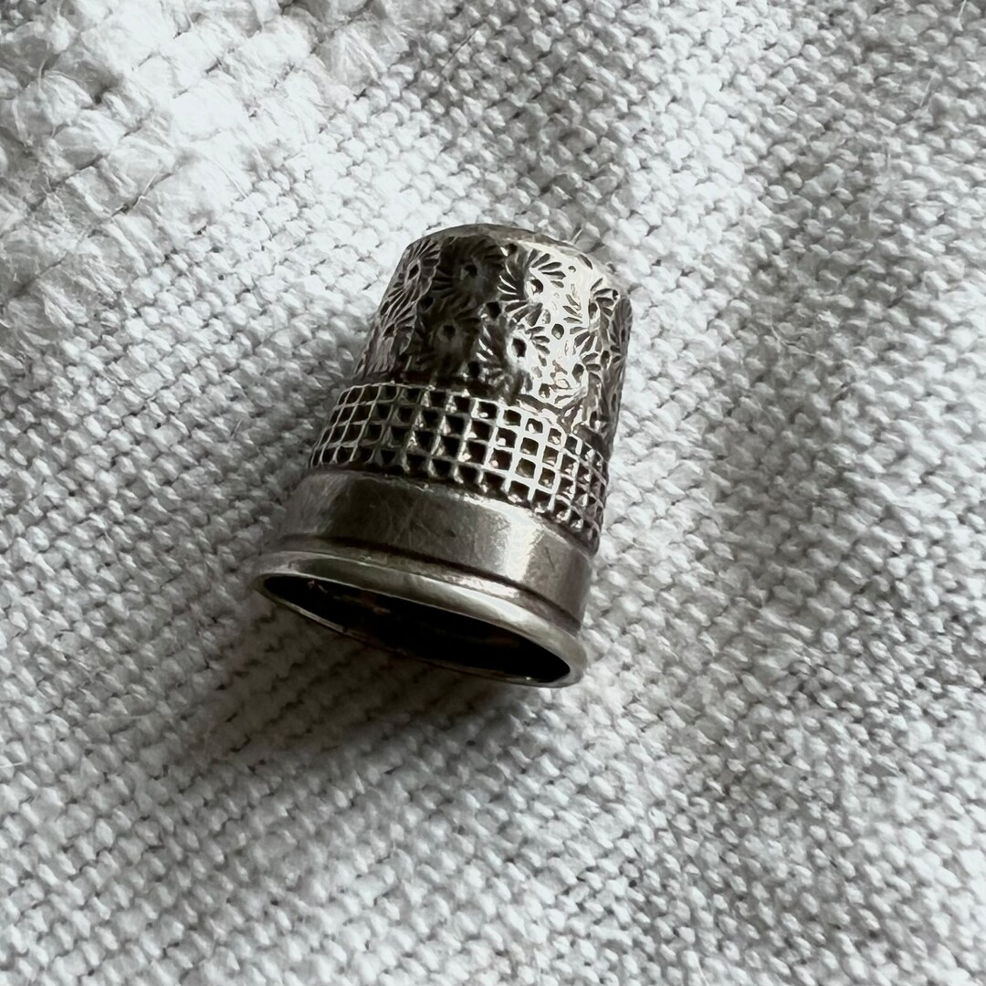 Antique 1904 Hallmarked Silver Thimble, Birmingham Silver Mark, Sewing ...
