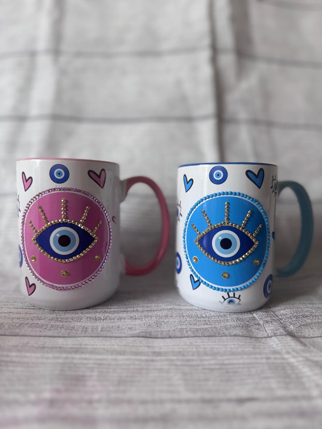 Evil Eye Rhinestone Mugs - Etsy