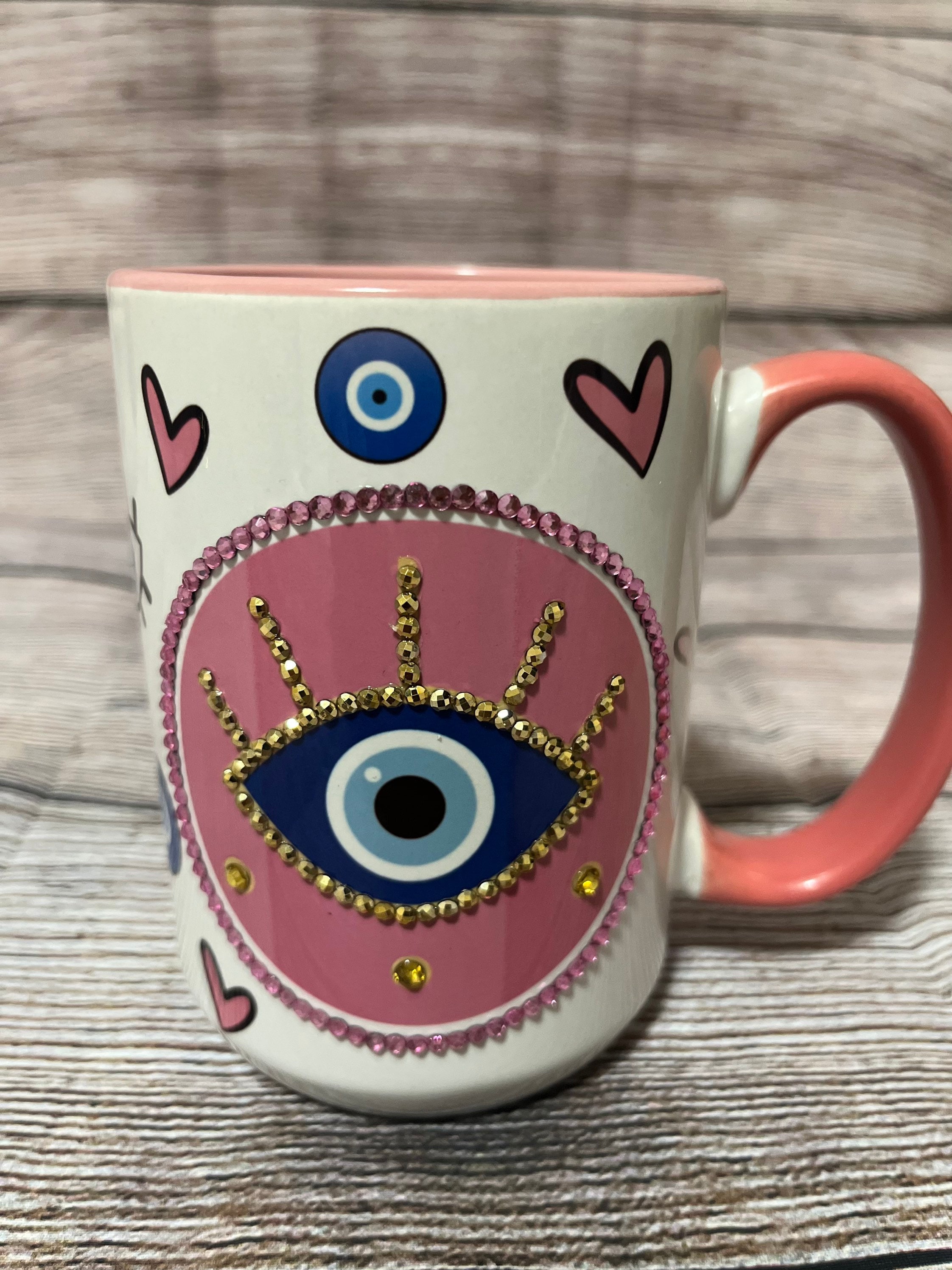 Evil Eye Rhinestone Mugs - Etsy