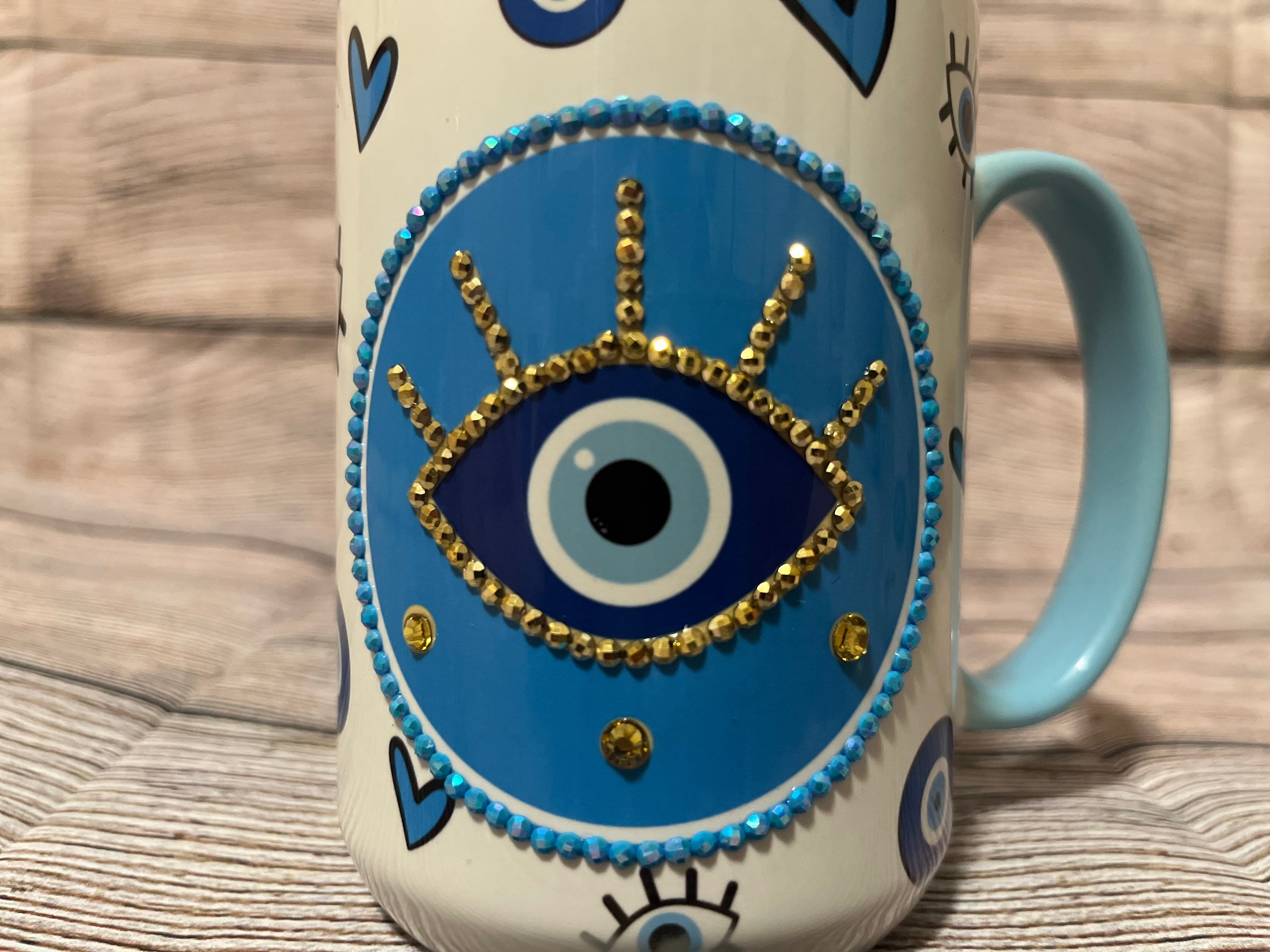 Evil Eye Rhinestone Mugs - Etsy