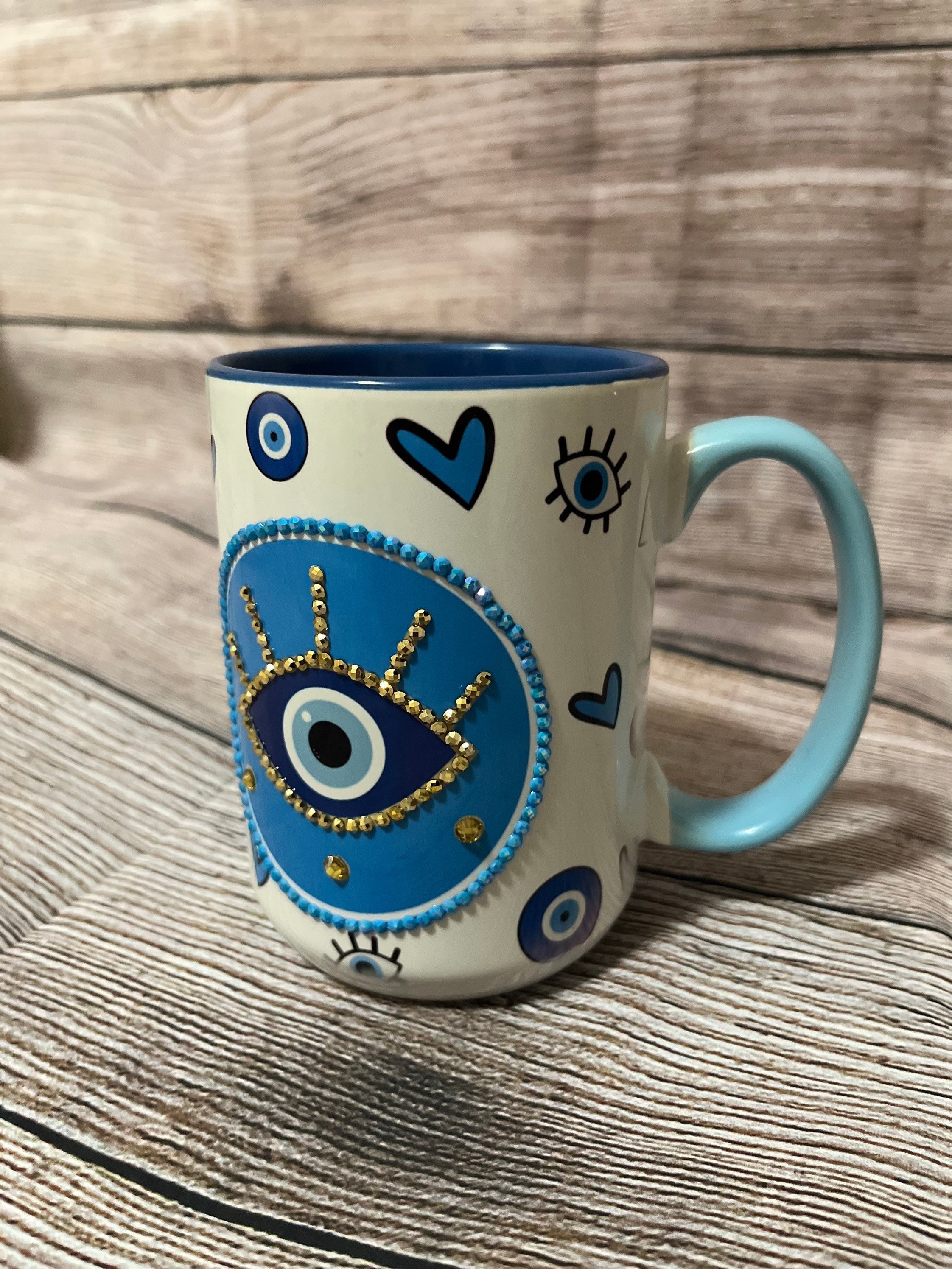 Evil Eye Rhinestone Mugs - Etsy